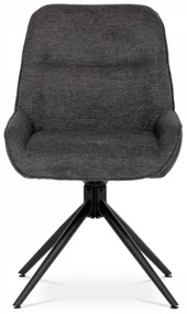 Jídelní konferenční židle tmavě šedá černé kovové nohy otočný mechanismus HC-535 GREY2