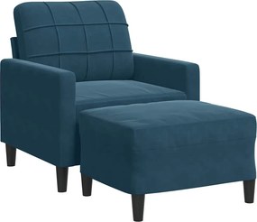Křeslo s podnožkou modrá 60 cm samet 3278266