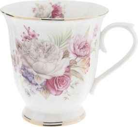Porcelánový hrnek s květy - Ø 12*9*10 cm