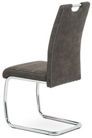 Jídelní židle FOTIA, antracitově šedý potah ,,COWBOY,, v dekoru vintage kůže