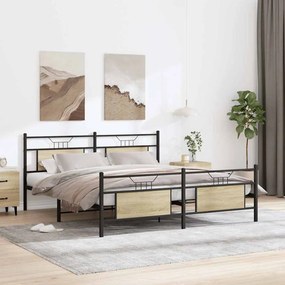 Kovový rám postele bez matrace dub sonoma 183 x 213 cm 3325099