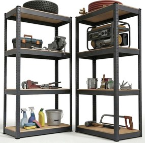 Juskys Kovové regály Easy 160 × 80 × 40 cm, 2 kusy Barva: stříbrná