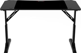Výškově nastavitelný herní stůl ERACER H1212 — 120x60 cm, kov, melamin, černá, RGB podsvícení