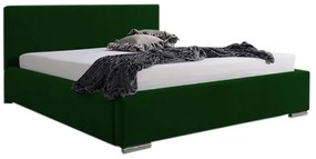 Eka Čalouněná postel Shadow - Kronos 140x200 cm Barva látky: Tmavě zelená (14), Úložný prostor: S kovovým rámem úložného prostoru