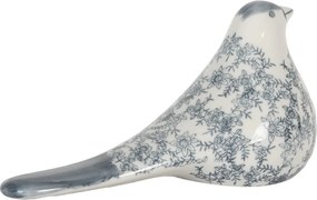 Decorative Figurine Bird 25x11x13 Cm White Blue Ceramic - 25*11*13 cm
