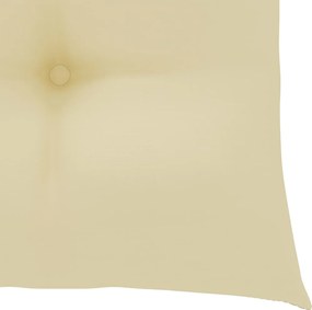 Skládací židle s krémově bílými polštáři, 4 ks, masivní teakové dřevo 3065634