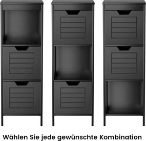 Costway Dřevěná koupelnová komoda se 2 zásuvkami – 30 × 30 × 89 cm, černý