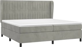 Box spring postel s matrací světle šedá 200x200 cm samet 3129351