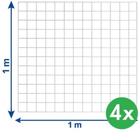 Gabionová síť 1x1 m, drát 3 mm, oka 5x5 cm, balení 4 ks