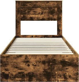 Rám postele s čelo Kouřový dub 100 x 200 cm Kompozitní dřevo 3410023
