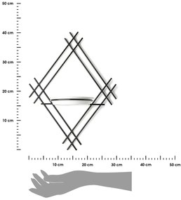 NÁSTĚNNÝ DRŽÁK NA KVĚTINÁČ EVELIN 41X31X26 CM ČERNÁ