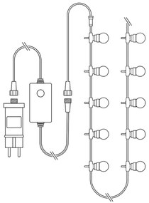 Nedis WIFILP02C48 - LED RGB Dekorační řetěz 48xLED 13,8m IP65 Wi-Fi Tuya