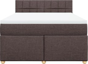 Box spring postel s matrací tmavě hnědá 140x190 cm textil 3288978