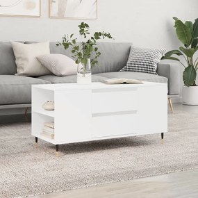 vidaXL Konferenční stolek 102 x 44,5 x 50 cm kompozitní dřevo [830993] Barva: Bílá