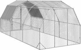 Výběh pro slepice se střechou 2,5x6x2,25 m pozinkovaná ocel 3328527