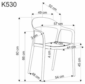 Stohovatelná židle K530 Halmar Bílá