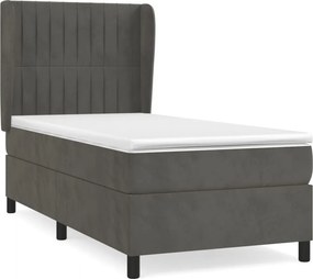 vidaXL Box spring postel s matrací 90x190 cm samet [3129304] Barva: Černá