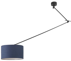 Závěsná lampa černá se stínidlem 35 cm modrá nastavitelná - Blitz I.