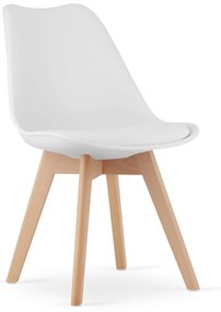 Bílá židle BALI MARK s bukovými nohami