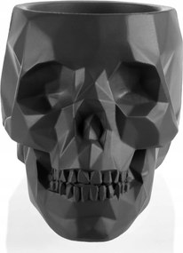 Květináč Skull Low-Poly Black Matt Poli 11 cm