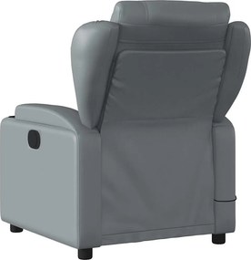Masážní polohovací křeslo šedé, umělá kůže 3206022