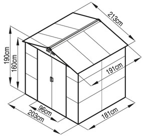 Zahradní domek G21 GAH 407 - 213 x 191 cm, šedý