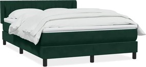 Box spring postel s matrací tmavě zelená 160x220 cm samet 3318330