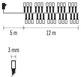 LED Vánoční venkovní řetěz 600xLED/17m IP44 studená bílá
