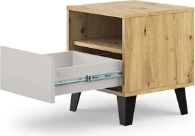 Noční stolek Borg 1s dub artisan / kašmír