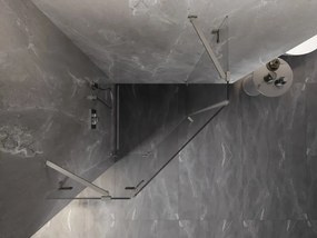 Mexen Lunar, Pětiúhelníkový sprchový kout Mexen Lunar s výklopným levým oknem 100 x 100 cm, 8mm čiré sklo, ocelový profil, 831-100L-100P-97-00-L