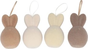 Set 4ks přírodní velikonoční vejce s oušky Egg Easter Flock - Ø 8*14 cm