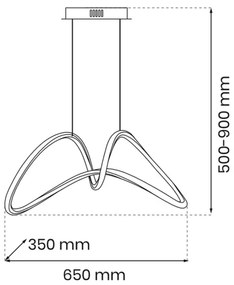 LED Lustr na lanku TESORO LED/48W/230V zlatá