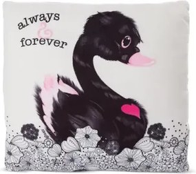 NICI polštář Love Černá Labuť 30x30cm / GREEN kolekce / od 0 let