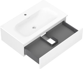 Mexen Orio, koupelnová skříňka 80 cm s umyvadlem Vela, 1 zásuvka, bílá matná, 91A10-08023-1-BF01-W23M01