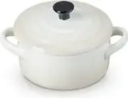 Le Creuset Mini hrnec s poklicí 10 cm bílá