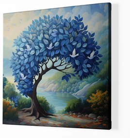 Obraz na plátně - Strom života Bílé holubice FeelHappy.cz Velikost obrazu: 120 x 120 cm