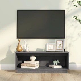 813831 vidaXL TV skříňka šedá 90 x 35 x 35 cm masivní borové dřevo