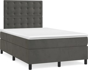Box spring postel s matrací tmavě šedá 120 x 200 cm samet 3143254