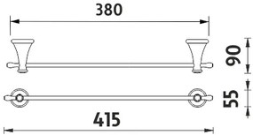 Nimco Držák na ručníky, 42 cm LADA - LA 19035-26