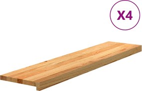 Nášlapy na schody 4 ks světle hnědé 110x25x2 cm masivní dub 3282957