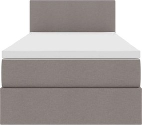 Postel s úložným prostorem a matrací Taupe 90 x 190 cm Samet 3370416