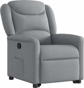 Zvedací polohovací křeslo světle šedé textil 3303194