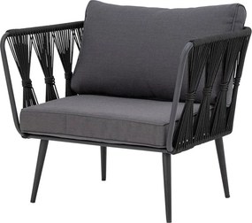 Černé kovové/polstrované zahradní křeslo Pavone – Bloomingville