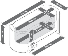 Tchibo - Polstrovaná lavice - barva: bílá