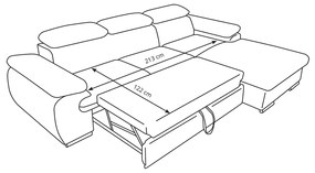 Sedací souprava COOL | 281x191 cm | rozkládací + úložný prostor | PRAVÁ | oranžová 08/22