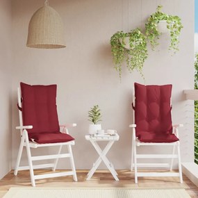 vidaXL Podušky na židli s vysokým opěradlem 2 ks látka oxford [377656] Barva: vínová červená
