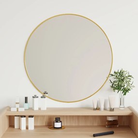 Nástěnné zrcadlo zlaté Ø 60 cm kulaté