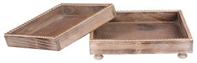 Tác dřevěný, čtverec. Cena za 1 sadu (2ks) LD-0353 NAT