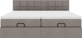 Osmanský rám postele s matracíes taupe 200x200cm textil 3312005