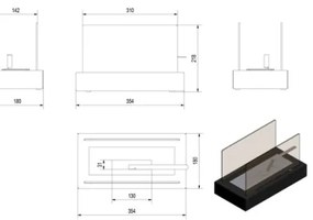 Kratki GALINA/TUV - BIO krb GALINA 21,8x35,4 cm 1kW černá